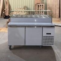 China Customizable Stainless Steel Pizza Prep Table Refrigerated Pizza Counter Pizza Freezer for sale
