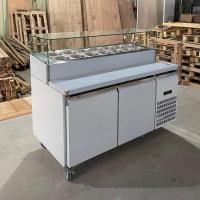 China Customizable Stainless Steel Pizza Prep Table Refrigerated Pizza Counter Pizza Freezer for sale