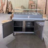 China Customizable Stainless Steel Pizza Prep Table Refrigerated Pizza Counter Pizza Freezer for sale