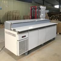 China Stainless Steel Pizza Preparation Counter Refrigerator 4 Door Customized Commercial for sale