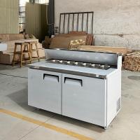 China Pizza Sandwich Salad Prep Table Cooler 2 Doors for Hotel Kitchen for sale