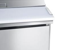 China Sandwich Prep Table Fridge Commercial Fan Cooling Glass Workbench Refrigerator for sale