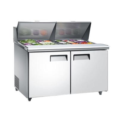 China Commercial Refrigerated Sandwich Prep Table Air Cooling Counter Top for Pizza Salad for sale