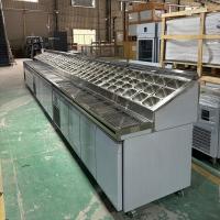 China Stainless Steel Undercounter Countertop Pizza Fridge Commercial 4 Doors for sale