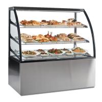China Commercial Heated Display Cabinet Pie Warmer Hot Food Showcase Fried Chicken Food Display Warmer for sale