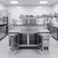 China Refrigeration Equipment Restaurant Fridge Refrigerator Marble Pizza Sandwich Prep Table Salad Cooler Table Pizza Prep Table for sale