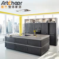 China American Style Classical Solid Wood Grey Shaker Kitchen Cabinet in Gray and White Color for sale