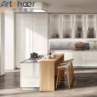 China 2023 Modern Classic Design Oak Solid Wood Kitchen Cabinets with Ogee Edge Countertop for sale