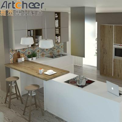 China Customized Size European Style Kitchen Furniture in Plywood with Modular Cupboard Set for sale