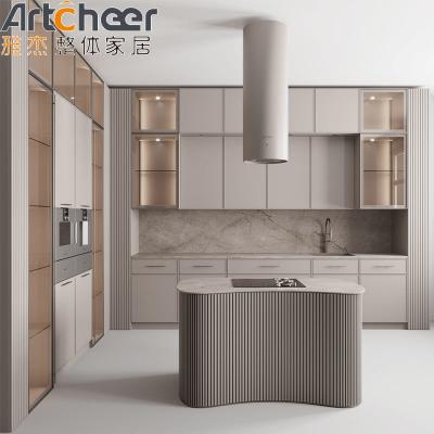 China Vintage Modular Kitchen Cabinets With Solid Wood Material And Complete Set By Cucina for sale
