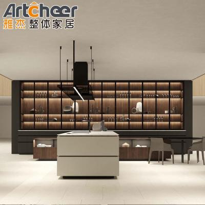 China Mail Packing N Kitchen Cabinet with Wood Unit Wall Cabinet and Island in White Color for sale