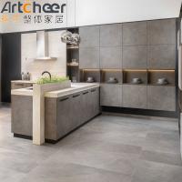 China Modern Italian Kitchen Cabinet Set with Stainless Steel Countertop and Modular Design for sale