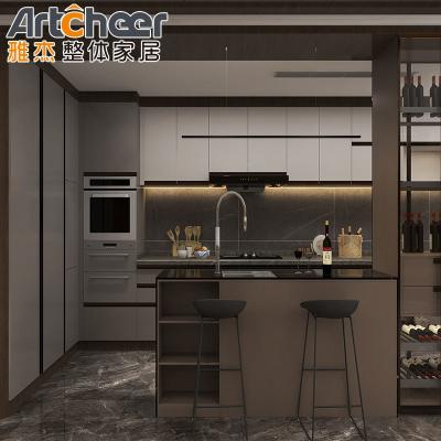 China Modern Maple Kitchen Cabinet And Wall Cabinet Set Modular / RTA Customized Size for sale