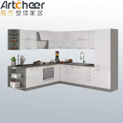 China Villa Kitchen Granite Top Cupboard with Beveled Edge Countertop and E0 Grade Material for sale