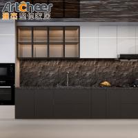 China Modular Kitchen Cabinets American Style Custom Design with Solid Wood and Quartz Top for sale