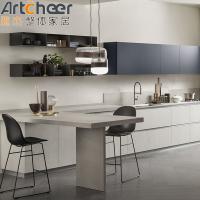 China Handless Cabinet Kitchen Design With Island Dining Table And Faucet Accessories In Australia for sale