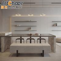 China Custom Size Solid Wood Luxury Design Home Kitchen Cabinet with Full Bullnose Countertop for sale