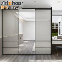 China Contemporary Mirrored Bedroom Furniture Wall Wardrobe Dressing Table in Modern Style for sale