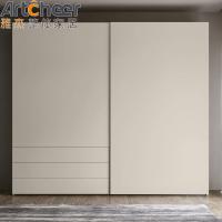 China Melamine Finish Plywood Carcase Italian Minimalist Style Sliding Closet Doors for Bedroom for sale