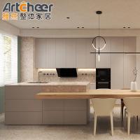 China Sample Luxury Kitchen Cabinet with Eased Edge Countertop and Modern Italian Design for sale