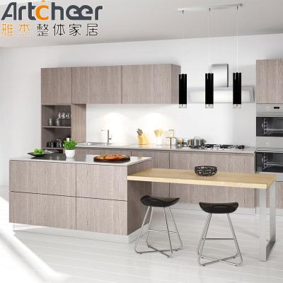China Customized Size Open Shelf Melamine Kitchen Cabinet Furniture for Hotels and Apartments for sale
