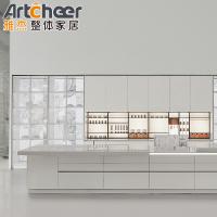 China Indoor and Outdoor Kitchen Grill with Fridge Cabinet Italian Design Island Kitchen for sale