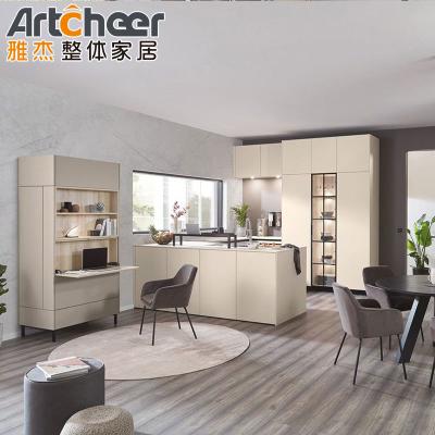China Modern Stylish Kitchen Cabinets Customize Size With Antique Style And Luxury Marble Top for sale