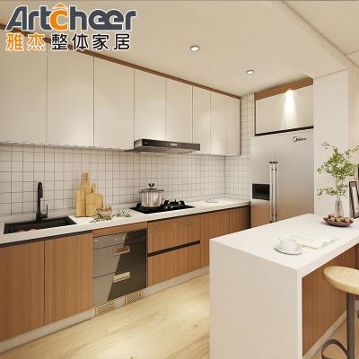 China Enhance Your Kitchen with Laminated Bullnose Countertop Acrylic Kitchen Cabinet Set for sale