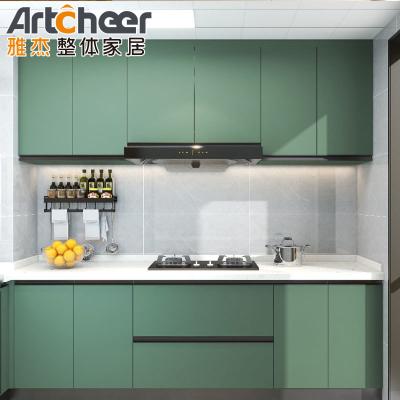 China Modern Stylish Kitchen Cabinet Set with PVC Membrane Door Panel Surface Treatment for sale