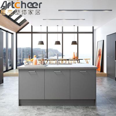 China Budget-Friendly Modern Kitchen Cabinets And Furniture With Beveled Edge Countertop for sale