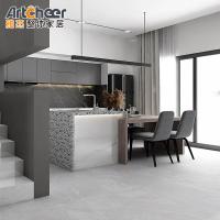 China High Gloss Lacquer Kitchen Cabinet with L Shape Sintered Stone Table Top Customized Color for sale
