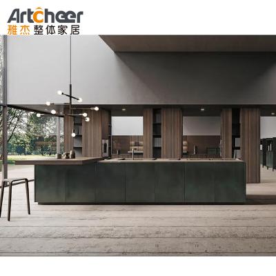 China L Shape Island Design Modular Kitchen Cabinets Functional for sale