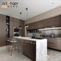 China Customized Modern Kitchen Cabinet in Turkey with PVC Membrane Door Panel and Plywood Carcase for sale