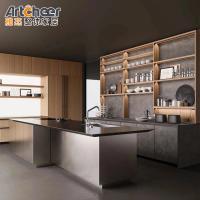 China Modern Stylish Composite Kitchen Cabinets With Island And Traditional Full Set Design for sale
