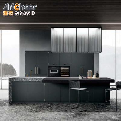 China Solid Wood Kitchen Cabinet in Customized Size with Waste Container and Modular Design for sale