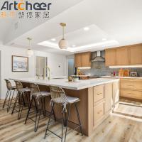 China Modern Solid Wood Kitchen Cabinet with Customized Color and 3 Years Guarantee for sale