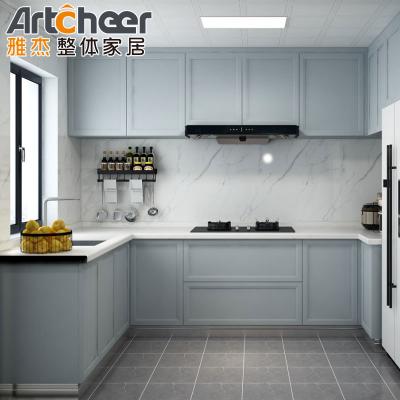 China Solid Wood Kitchen Cabinet with 5 Year Warranty and Customizable Size in Shaker Door Design for sale