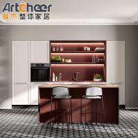 China Modern Customized Color Eco-Friendly Modular Kitchen Cabinet with 3 Years Guarantee for sale