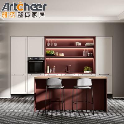 China Modern Customized Color Eco-Friendly Modular Kitchen Cabinet with 3 Years Guarantee for sale