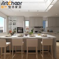 China Solid Wood European Design Kitchen Cabinet Custom Made Modular Kitchen Cabinet with Shaker Door for sale