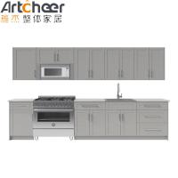 China Modern European Design Kitchen Cabinet with Artificial Marble Countertop and Customized Size for sale