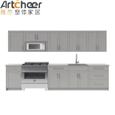 China Modern European Design Kitchen Cabinet with Artificial Marble Countertop and Customized Size for sale