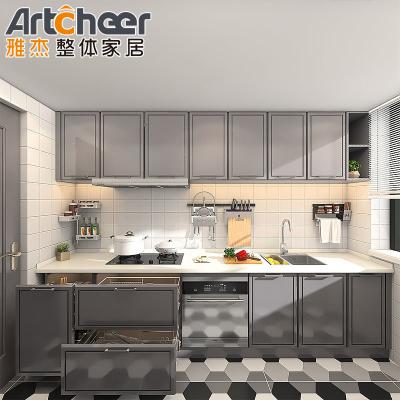 China Modern Design Solid Wood Kitchen Cabinet with Customized Size and Shaker Door Style for sale