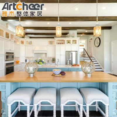 China Artcheer Imported Solid Wood Modular Kitchen Cabinets with 5 Year Warranty and Customized Color for sale