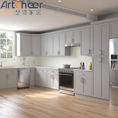 China Solid Wood Eco-Friendly Modular Kitchen Cabinet with 5 Year Warranty and Shaker Door Design for sale
