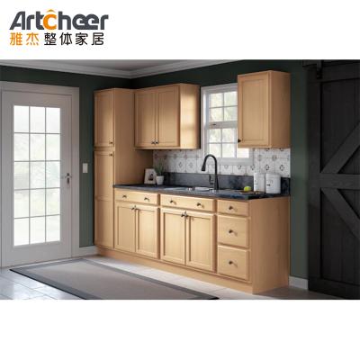 China Small Solid Wood Kitchen Cabinet Set with American Design and Shaker Door for sale