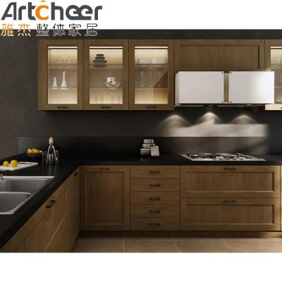 China Modern Italian Style Kitchen Cabinet with LED Lighting and Eco-Friendly Materials for sale