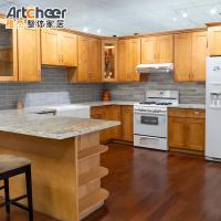 China Modern Durable Kitchen Cabinet with Marble Stone Top and Customized Color for sale
