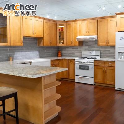 China Modern Durable Kitchen Cabinet with Marble Stone Top and Customized Color for sale