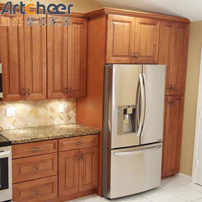 China Modern Design Solid Wood Kitchen Cabinet Customized Size Kitchen Furniture for sale